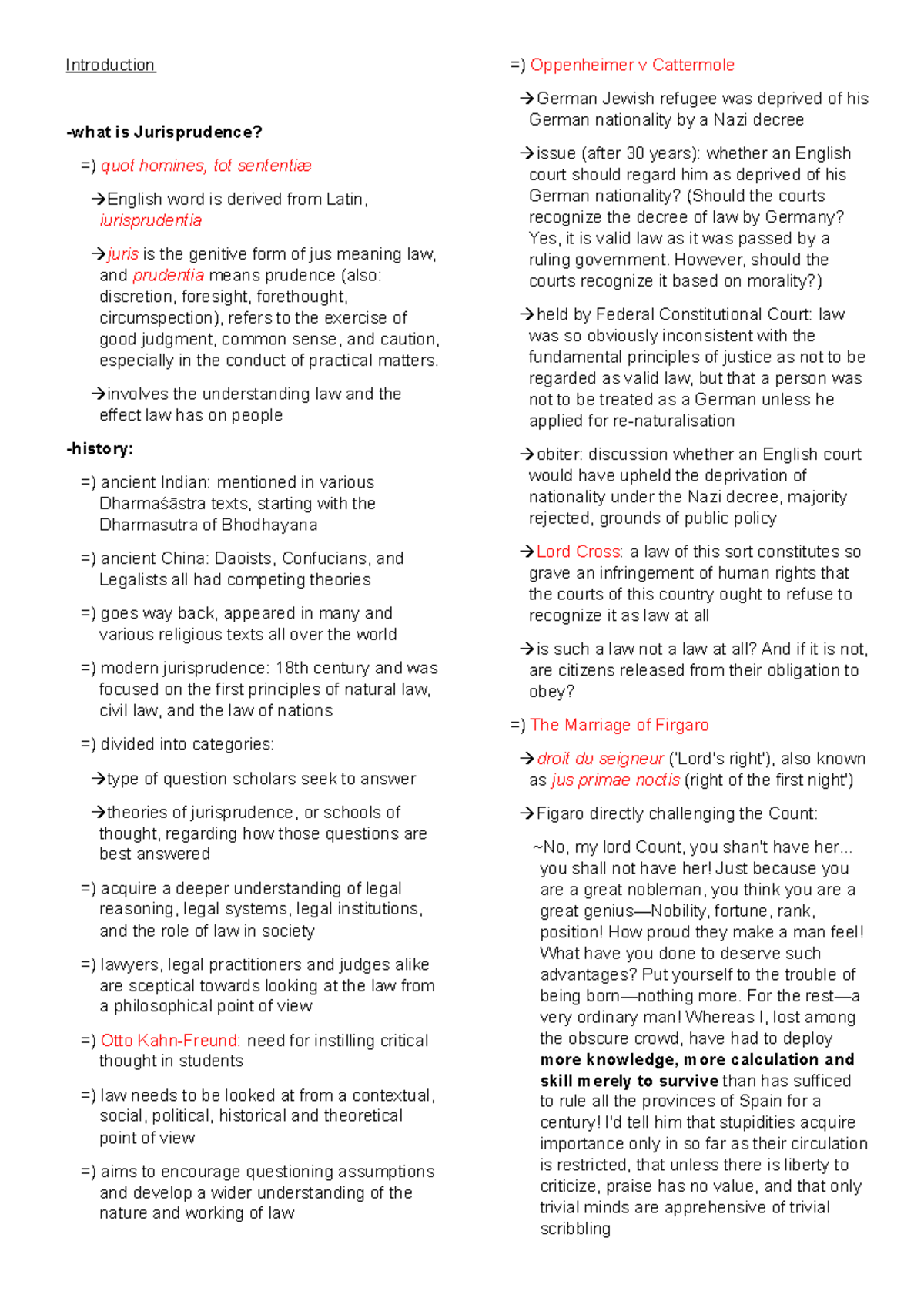 Chapter 1 (Introduction and John Austin) - Introduction -what is Jurisprudence? =) quot homines ...