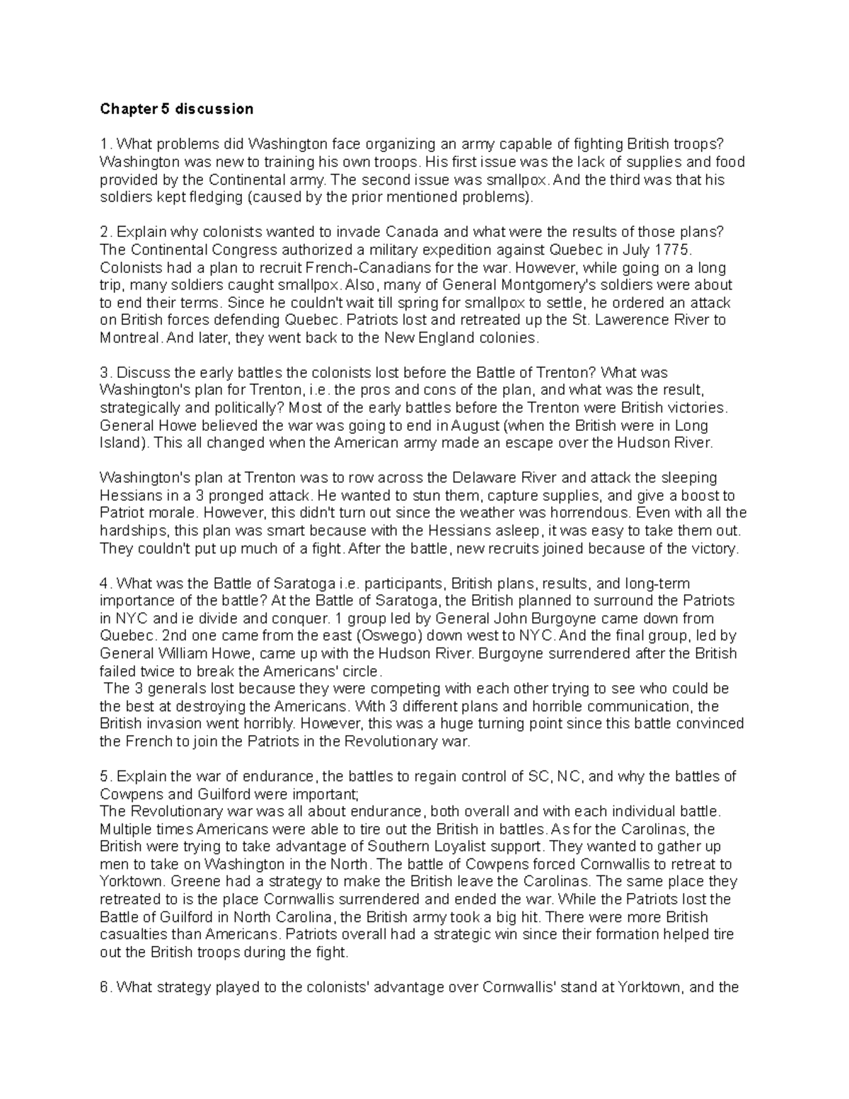 Chapter 5 discussion - Chapter 5 discussion What problems did ...