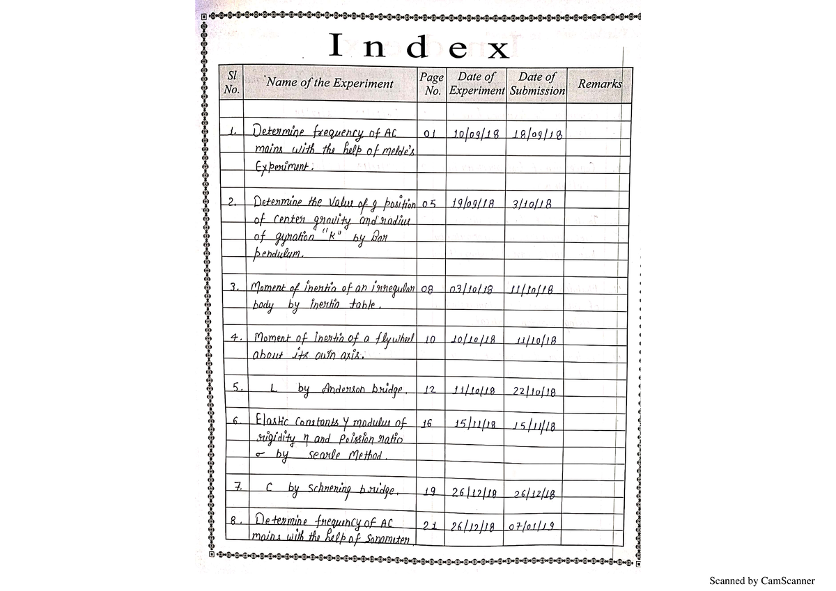 BSc physics 1st year practical file - Communications Engineering - Studocu