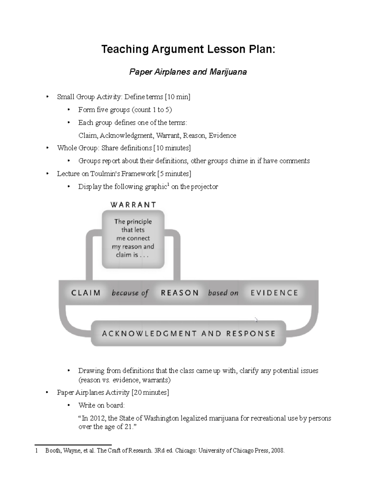 Argument worksheet - Teaching Argument Lesson Plan: Paper Airplanes and ...