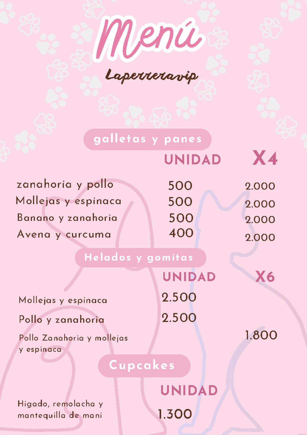 Menú Mini Donas Ilustrado Rosa - derecho - MenúMenú zanahoria y pollo ...