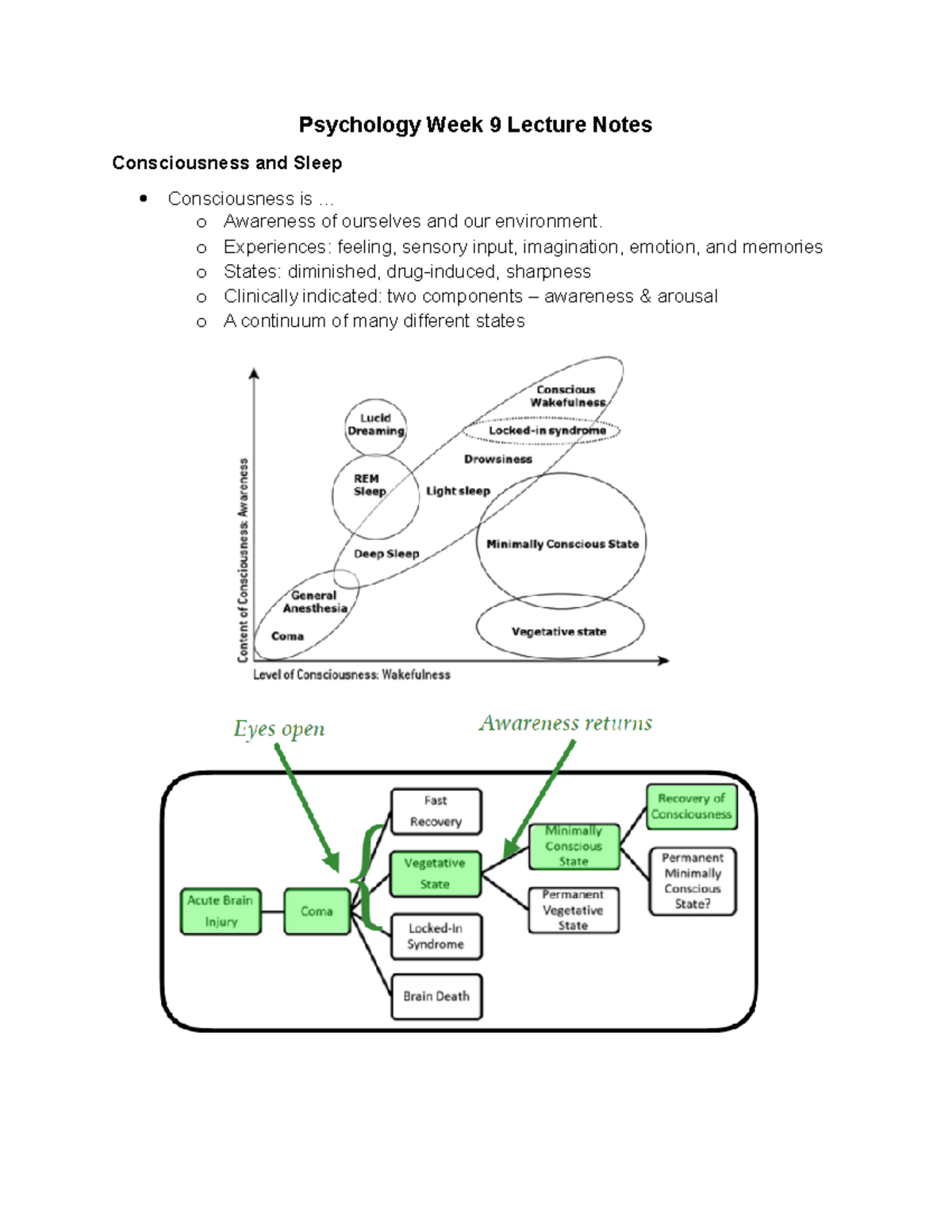 Psychology Week 9 Lecture Notes - Psychology Week 9 Lecture Notes ...