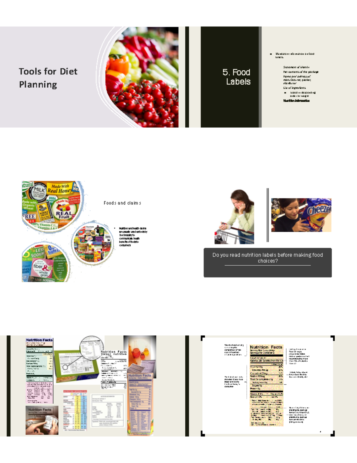 FST511 - Tools for Diet Planning NL - Tools for Diet Planning 5. Food ...