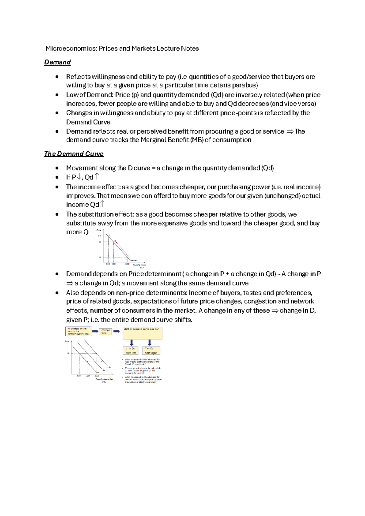 ECON1101 Microeconomics Final Exam Notes Includes all lecture notes ...