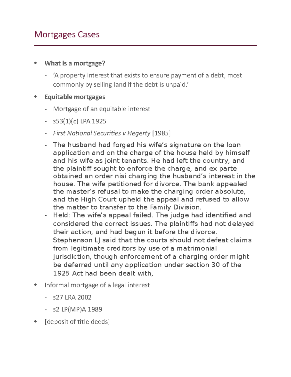 Mortgages Cases - Mortgage case - Mortgages Cases What is a mortgage ...