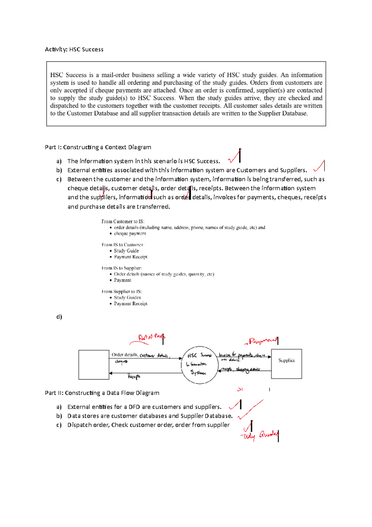 Context Diagrams and Data Flow Diagrams - Activity: HSC Success Part I ...