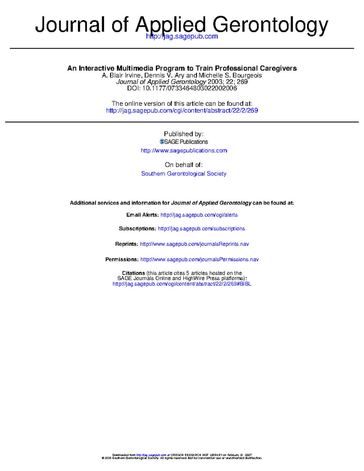 An Interactive Multimedia Program to Tra - jag.sagepub Journal of ...