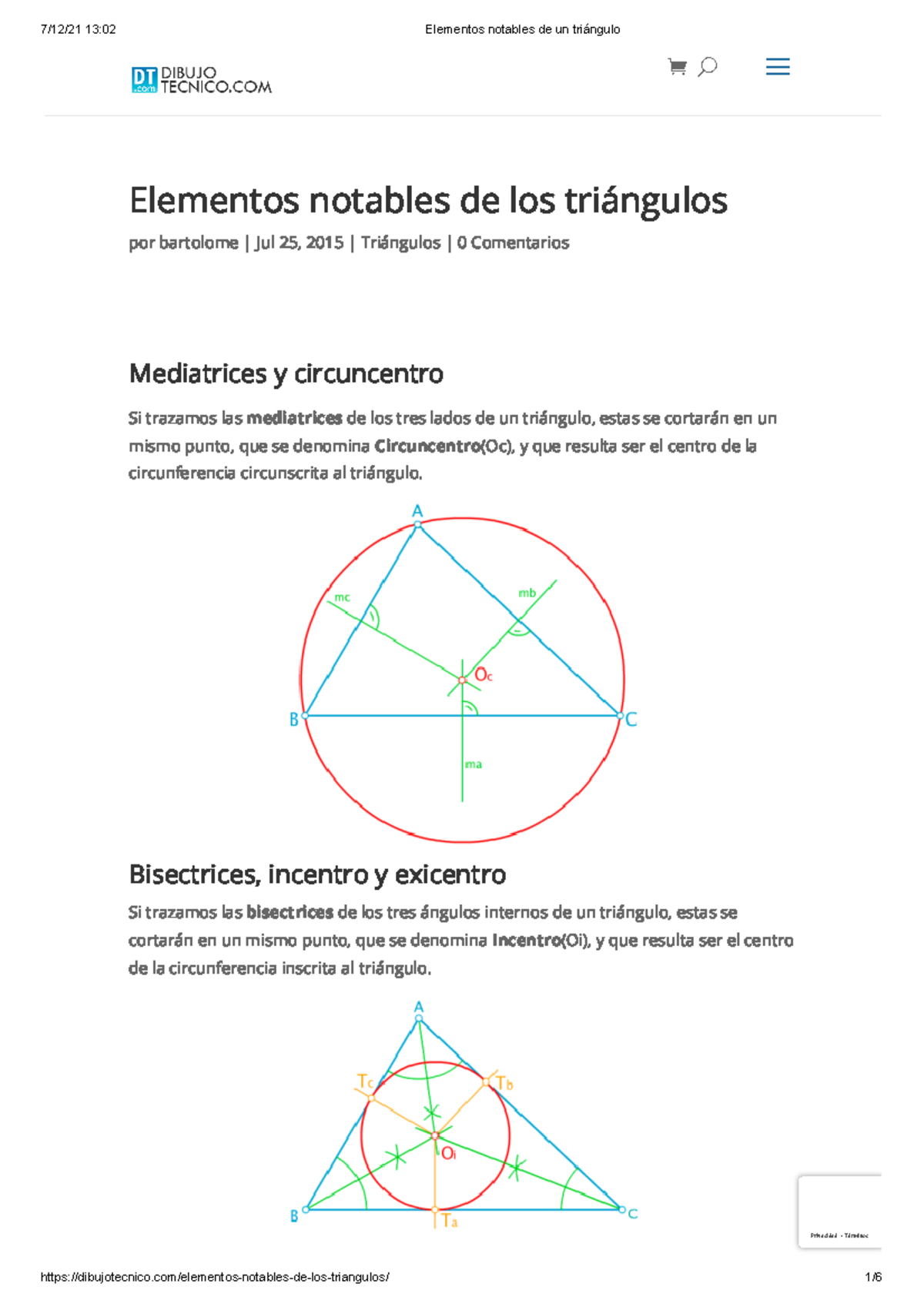 Elementos notables de un triángulo - Elementos notables de los ...