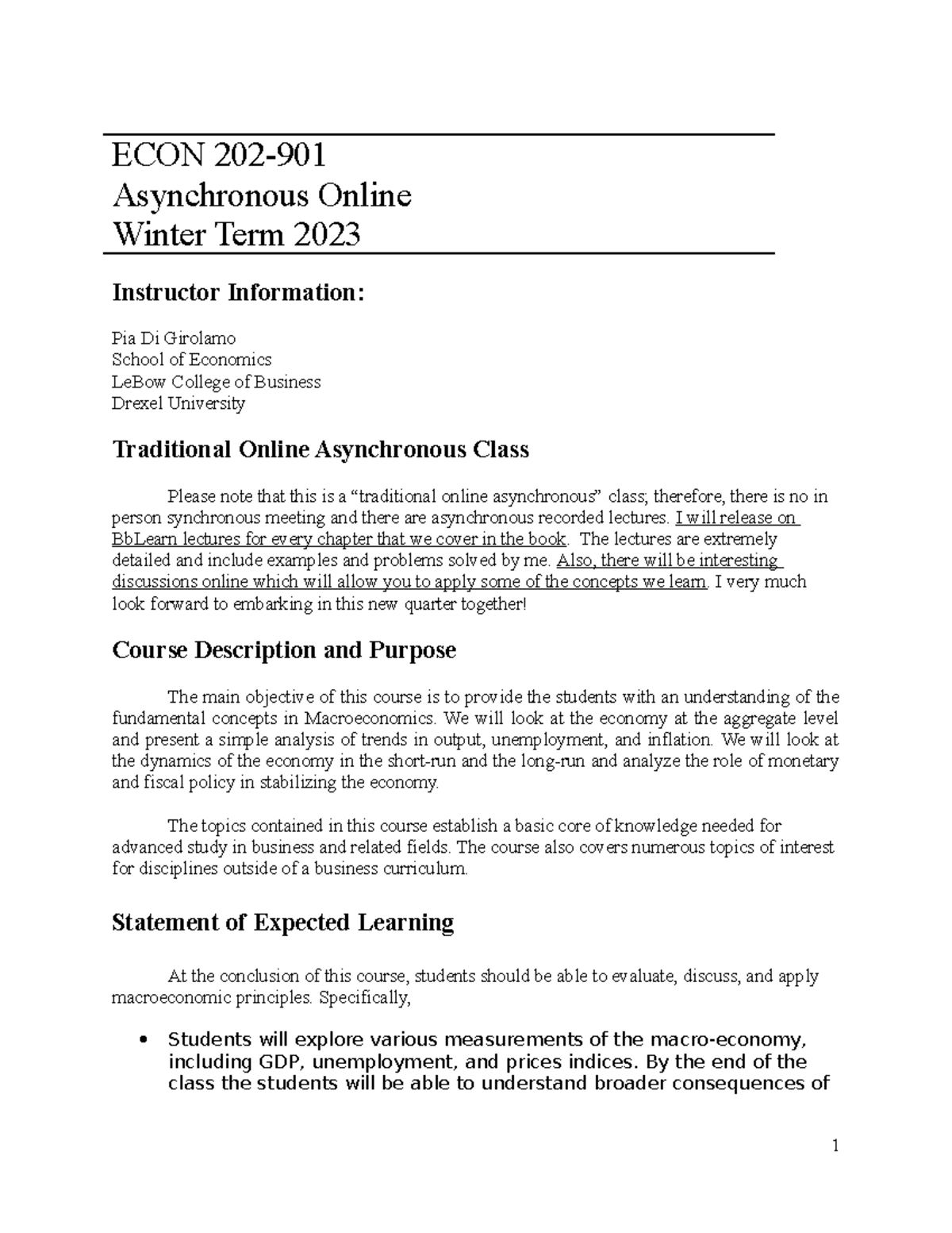 E202-901 W23 Syllabus WITH Addendum Jan 7 2023 - Instructor Information ...