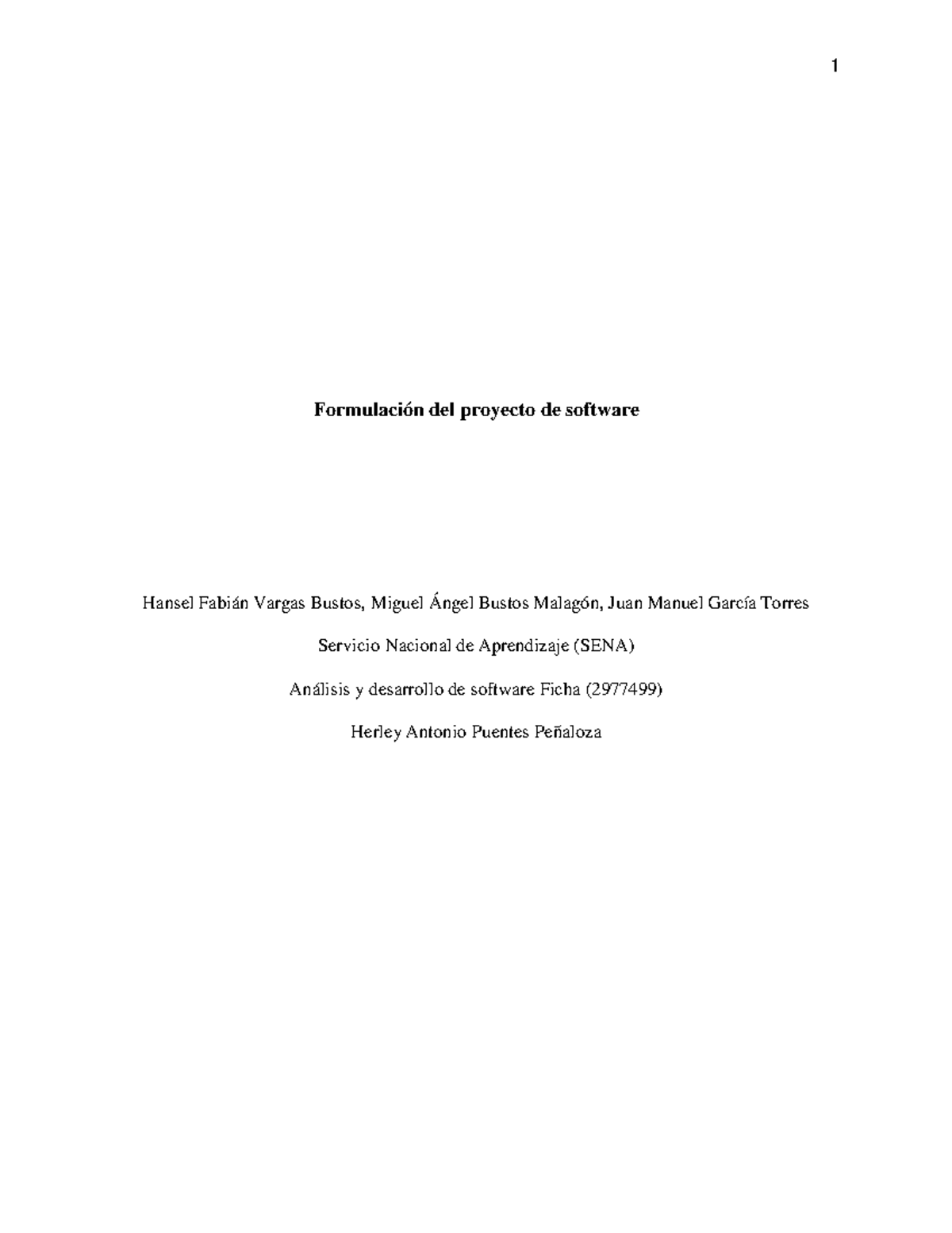 UML - UML - Formulación del proyecto de software Hansel Fabián Vargas ...