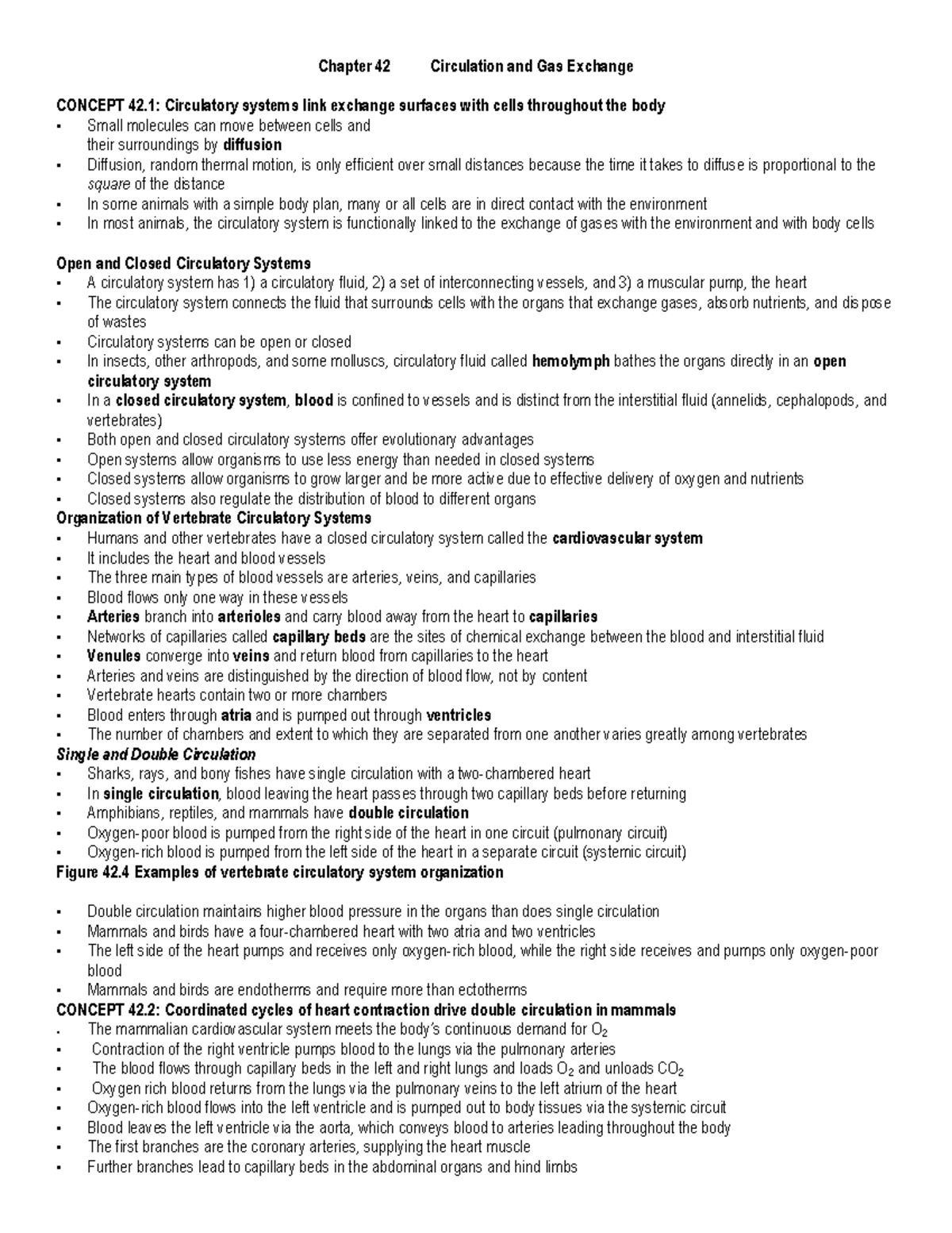 42 Circulation and Gas Exchange - Chapter 42 Circulation and Gas ...
