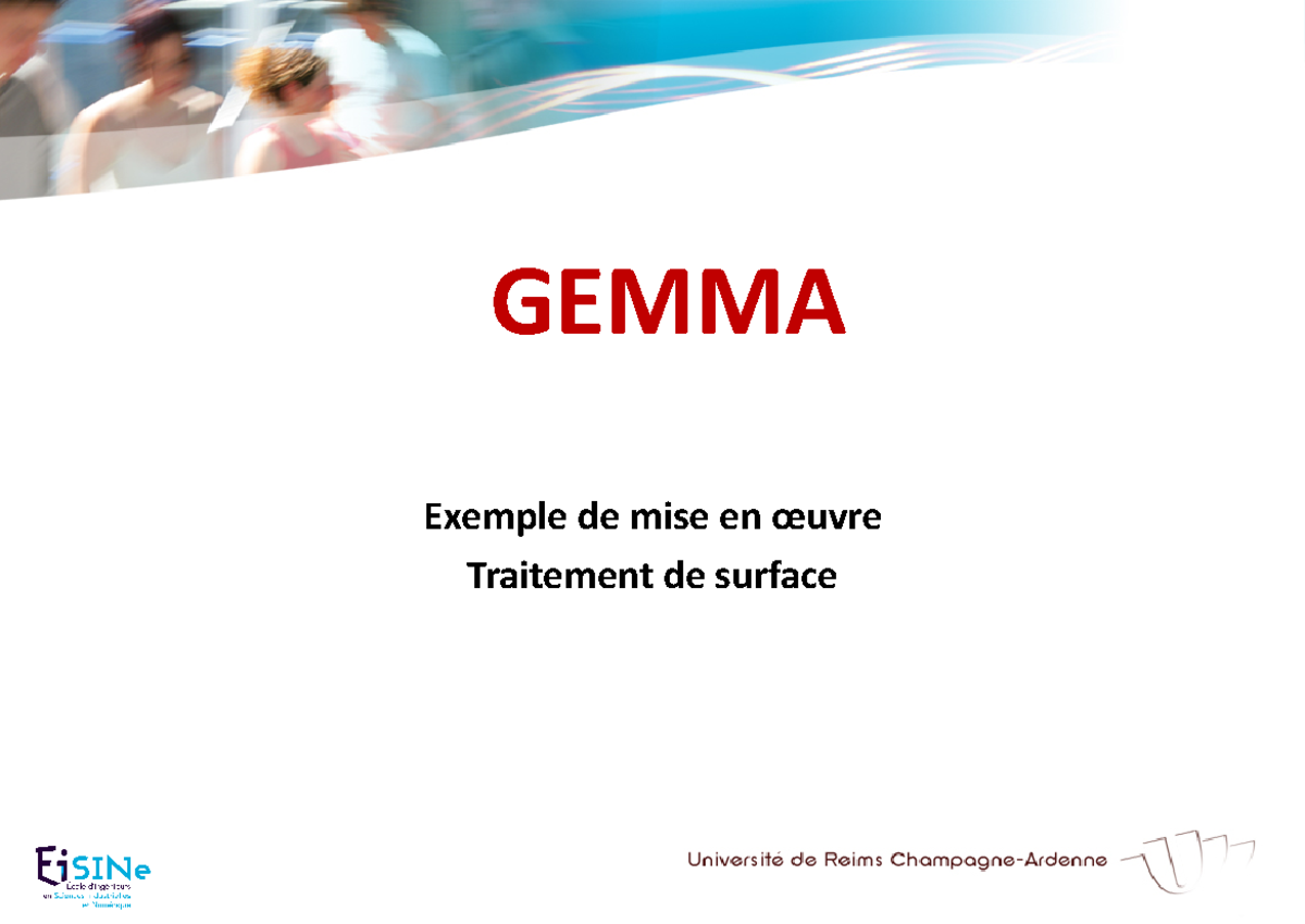 1 Gemma exemple traitement de surface - GEMMA Exemple de mise en œuvre Traitement de surface ...