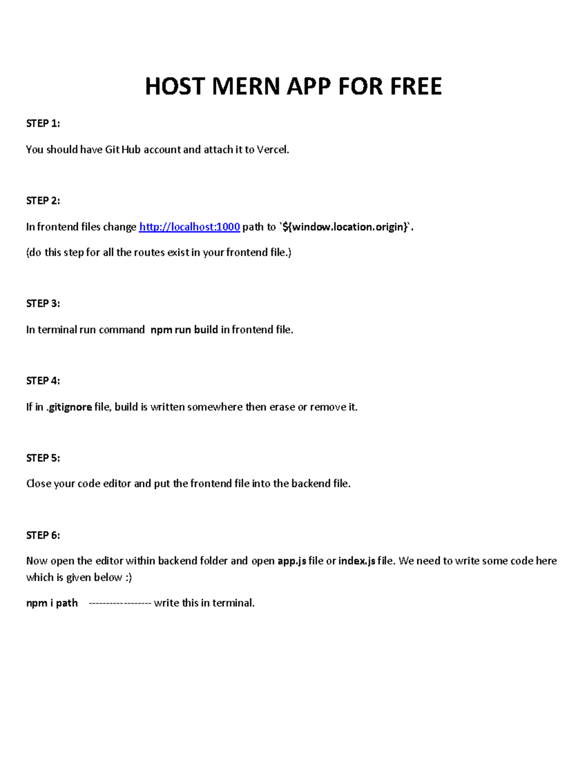 HOST MERN APP FOR FREE - how to host mern stack application - HOST MERN APP FOR FREE STEP 1: You ...