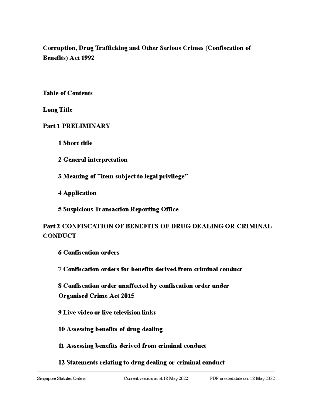 Corruption, Drug Trafficking and Other Serious Crimes - , OF ...