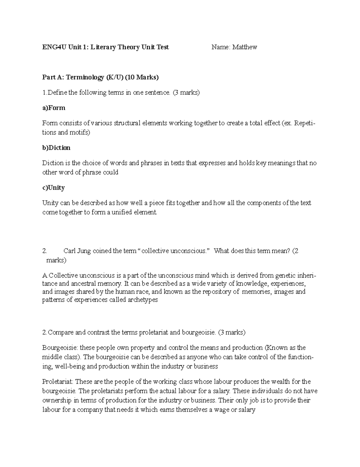 OVS English Unit 1 Test - Wilfred - ENG4U Unit 1: Literary Theory Unit ...