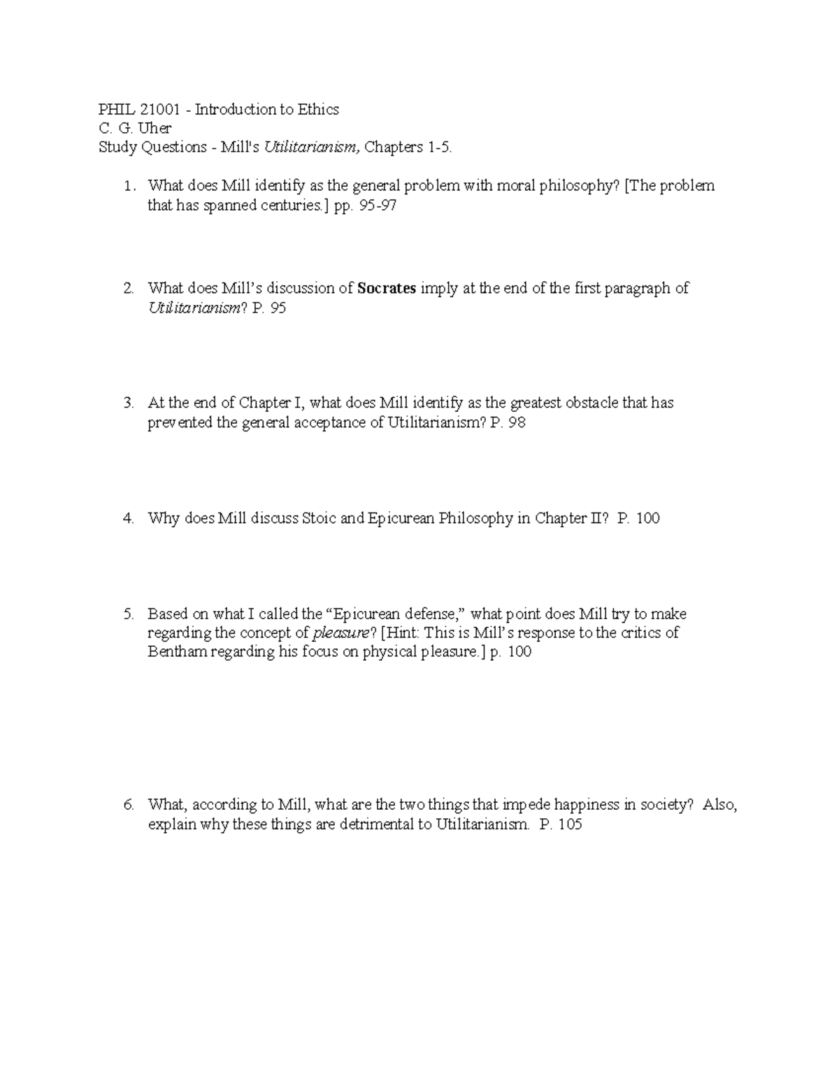 SQ MILL chap1 5edit2022-1 - PHIL 21001 - Introduction to Ethics C. G ...