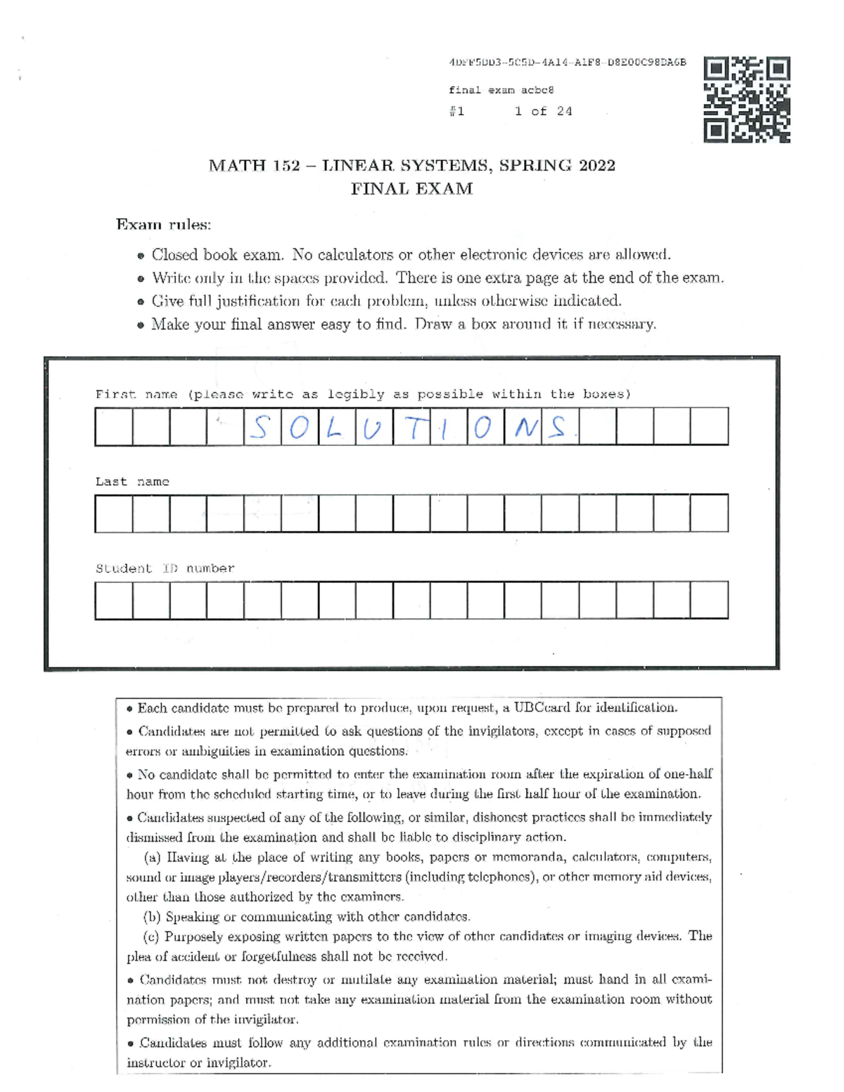 Ex3 - solutions - MATH 151 - Studocu