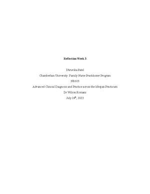 Week 8 Reflection - Week 8 Reflection MSN Essential IV: Translating and Integrating Scholarship ...