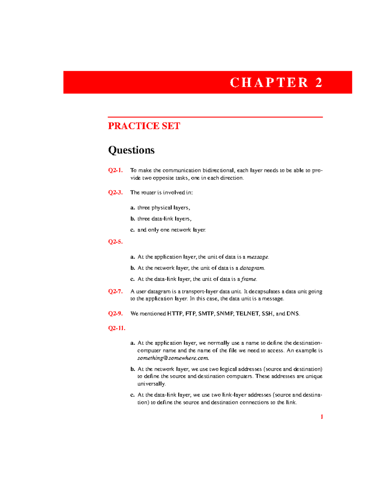 Chap 02 solution - ahahah - 1 C H A P T E R 2 PRACTICE SET Questions Q2 ...