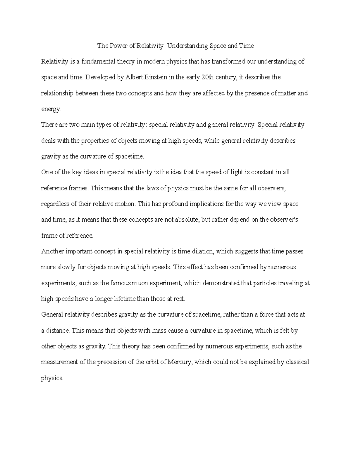 Understanding Space and Time - The Power of Relativity: Understanding ...