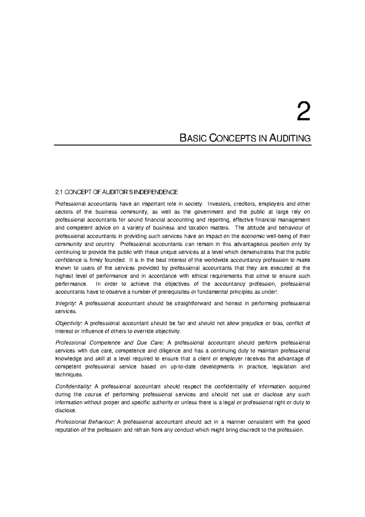 1-Auditing and Assurance - 2 BASIC CONCEPTS IN AUDITING 2 CONCEPT OF AUDITOR’S INDEPENDENCE ...