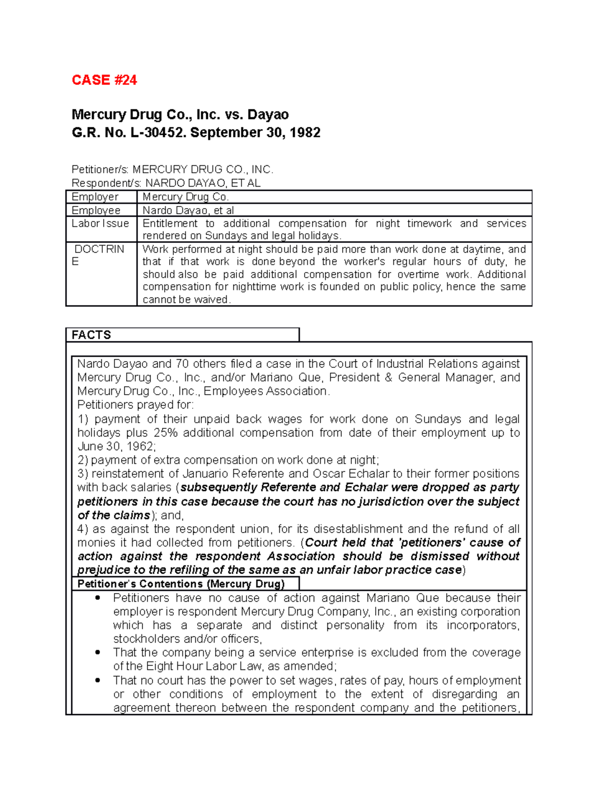 CASE#24Mercury Drug Co., Inc. vs. Dayao - CASE Mercury Drug Co., Inc ...