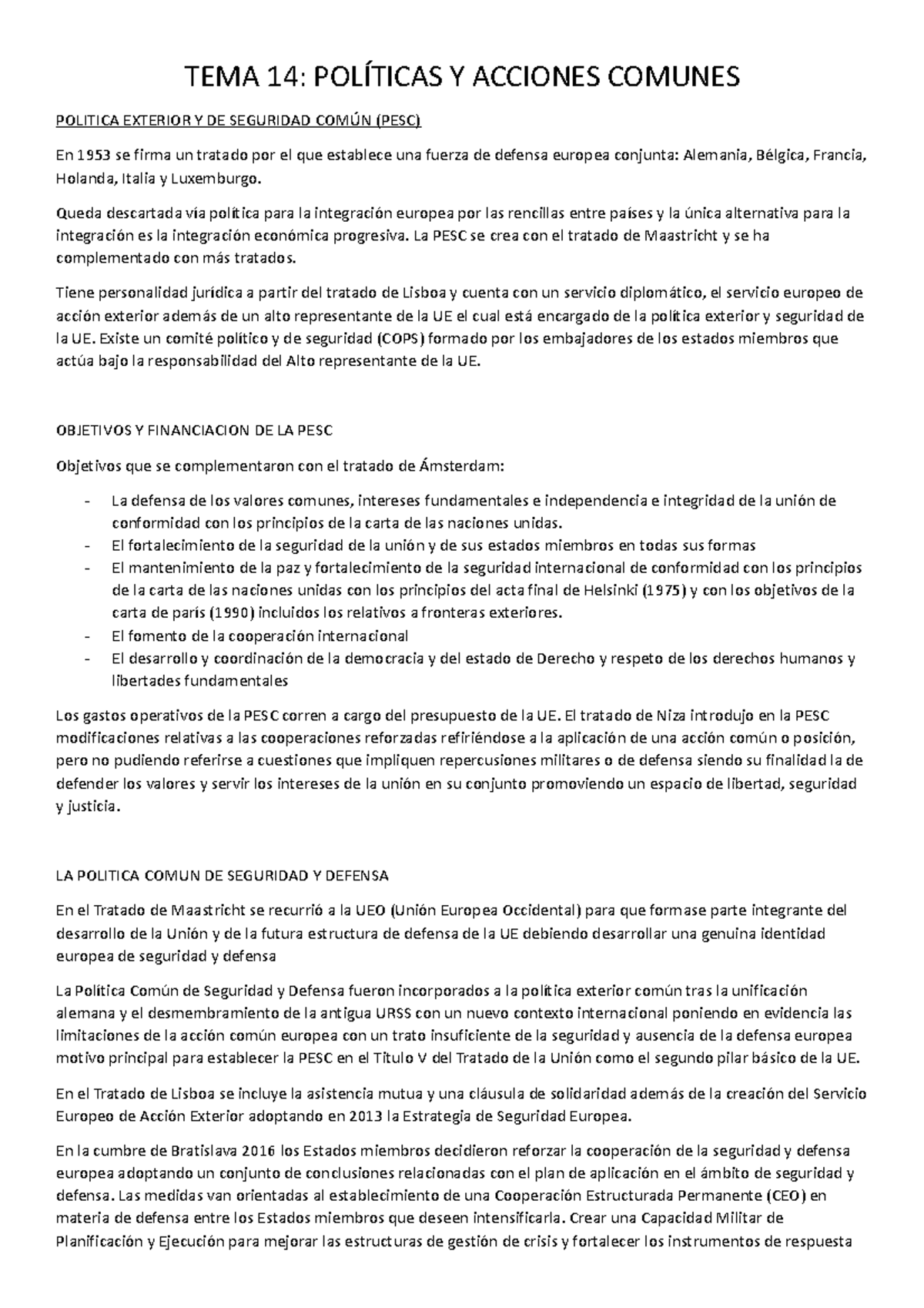 TEMA 14 UE - Resumen tema 14 - Fundamentos de la Unión Europea - TEMA ...
