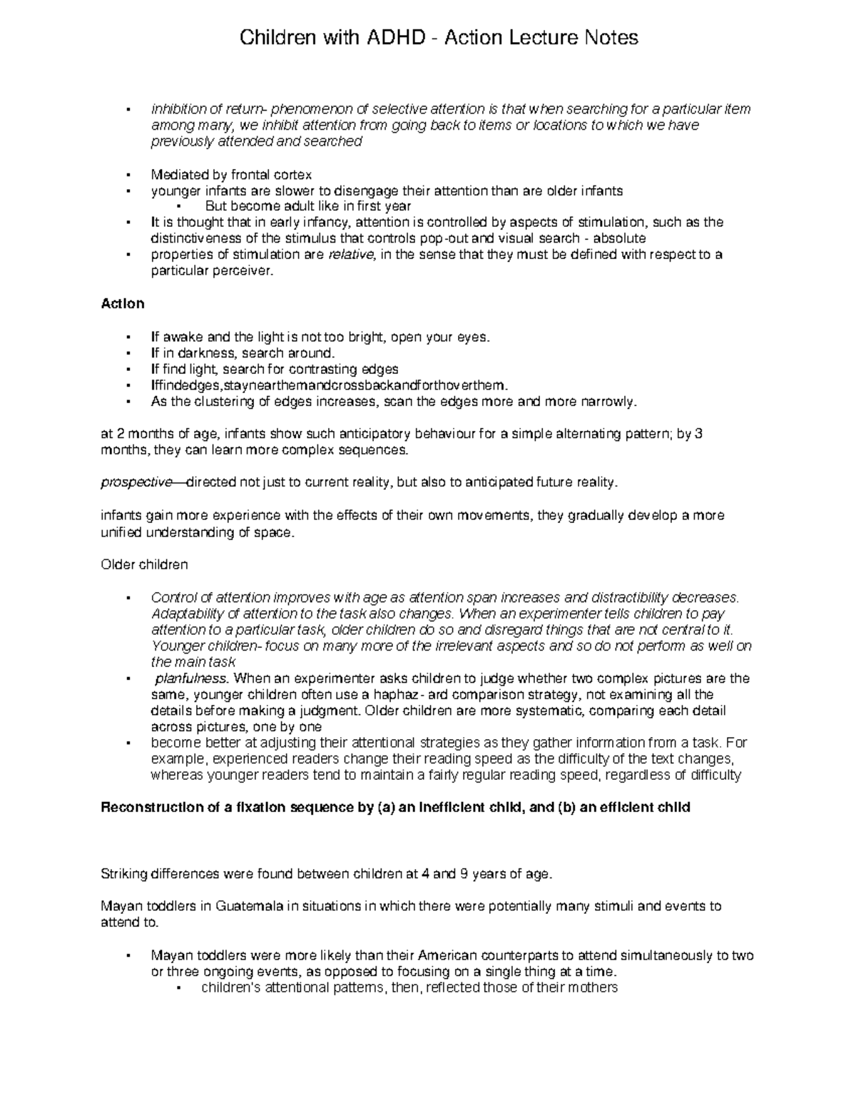 Children with ADHD - Action Lecture Notes - inhibition of rеturn ...