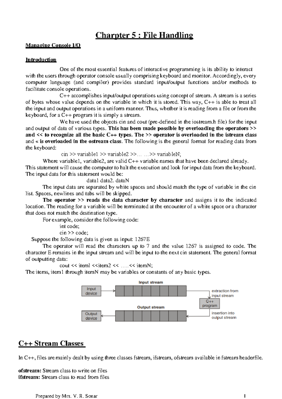 OOP (22316) Chapter 5 Notes - Charpter 5 : File Handling Managing ...