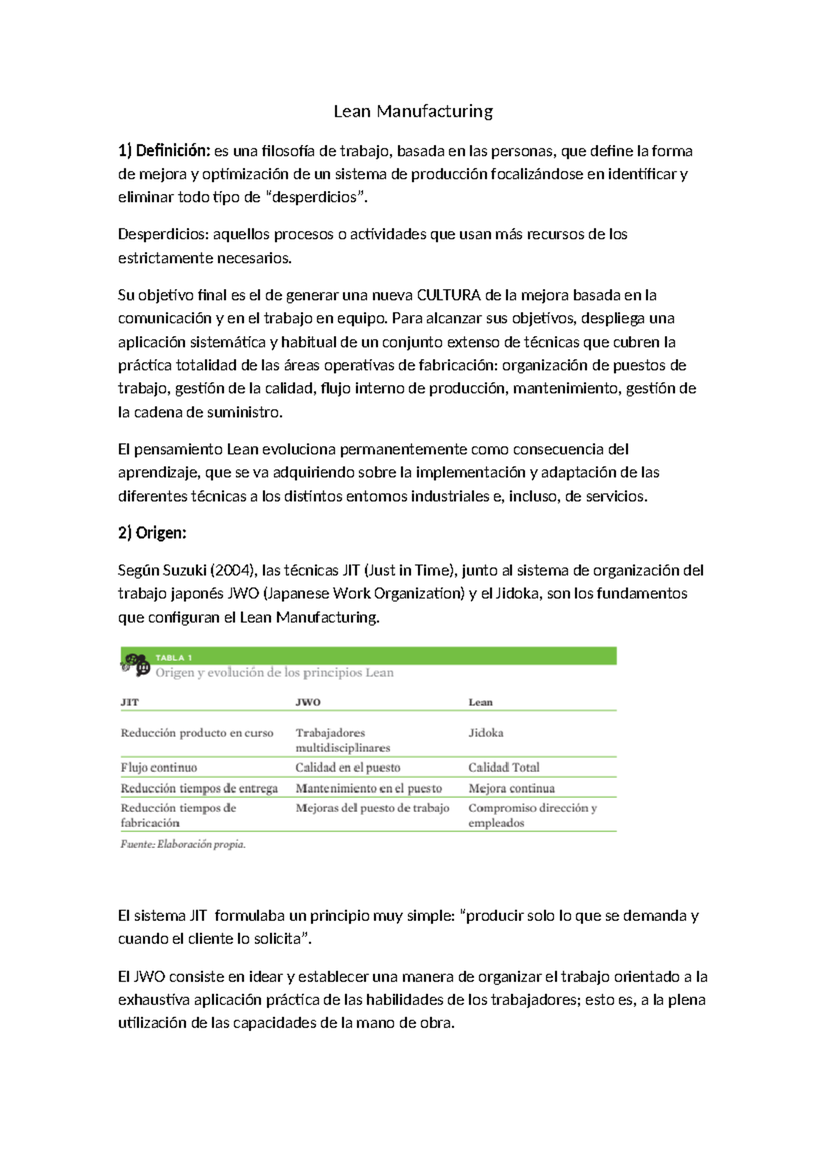 Lean Manufacturing - Resumen Gestión De Calidad - Lean Manufacturing ...