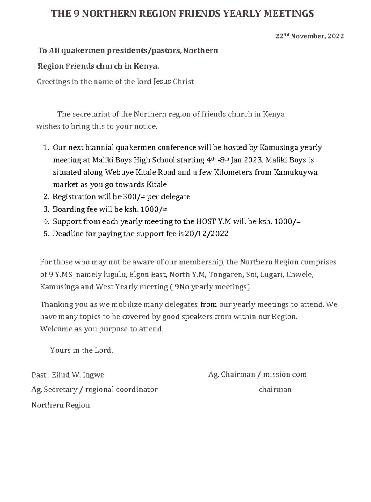 Ingwe 491 - hthth mkjk - To All quakermen presidents/pastors, Northern ...