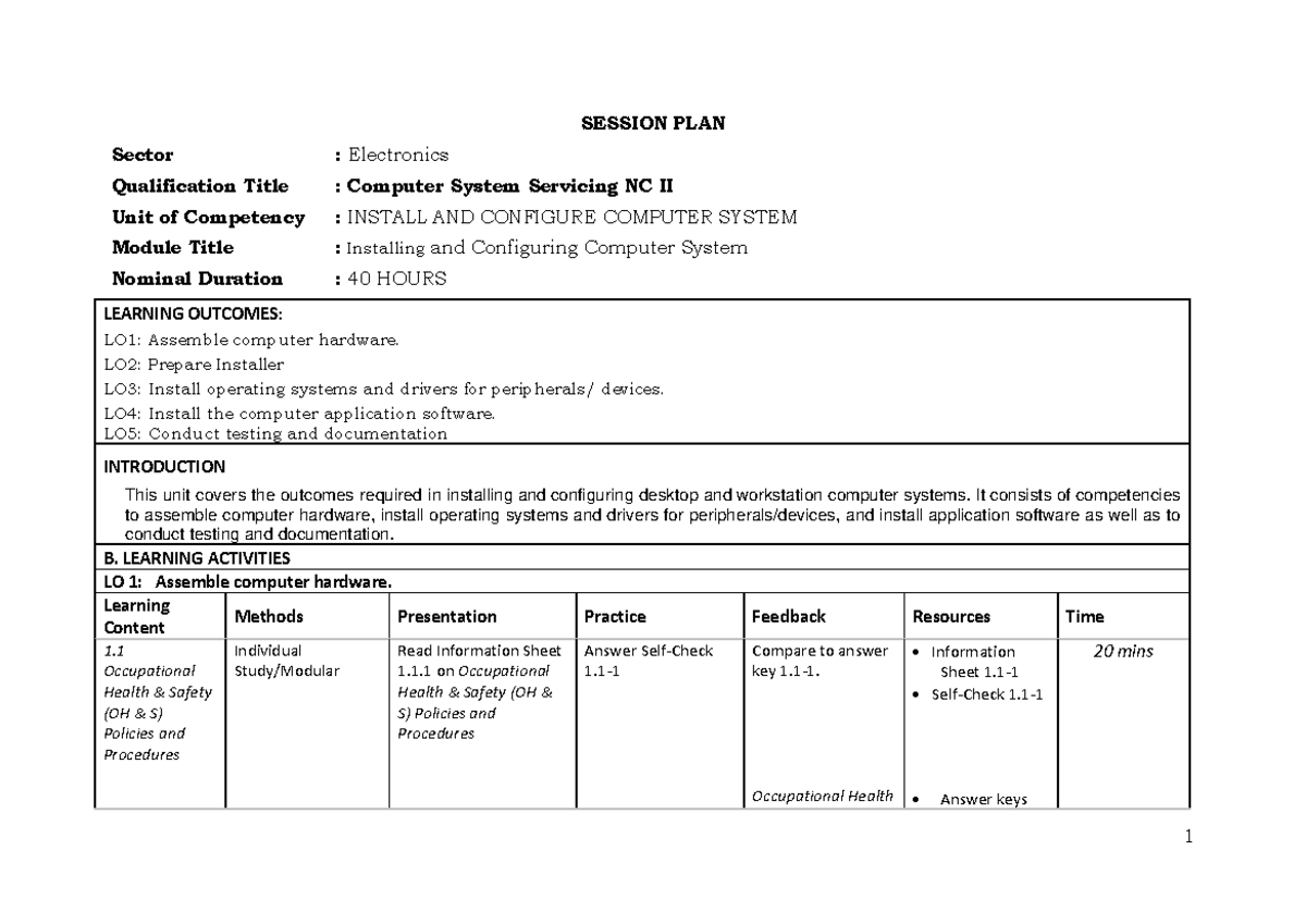 3.-Session-Plan Segarino Final - SESSION PLAN Sector : Electronics Qualification Title ...
