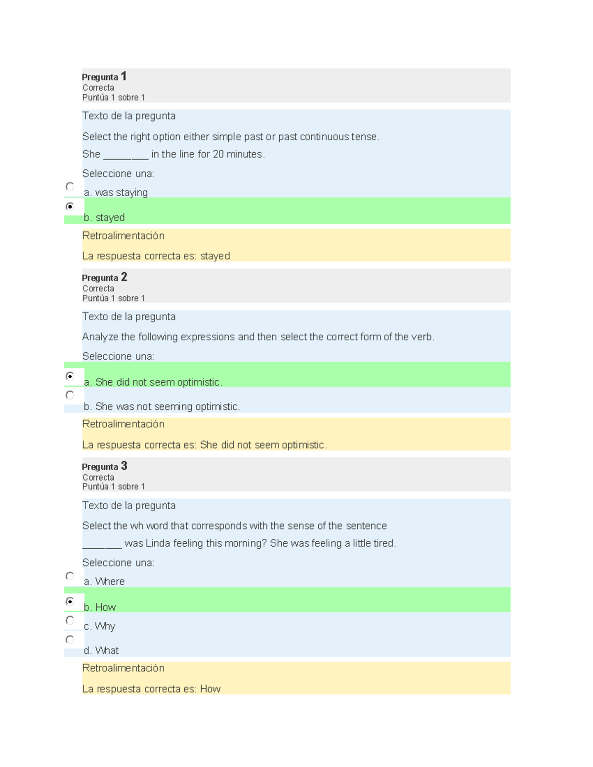 Examen ingles 2 - exMEN - Pregunta 1 Correcta Puntúa 1 sobre 1 Texto de ...