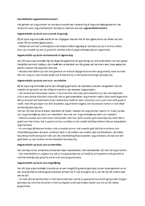 Argumenteren Theorie - Verschillende argumentatieschema's Het geheel ...