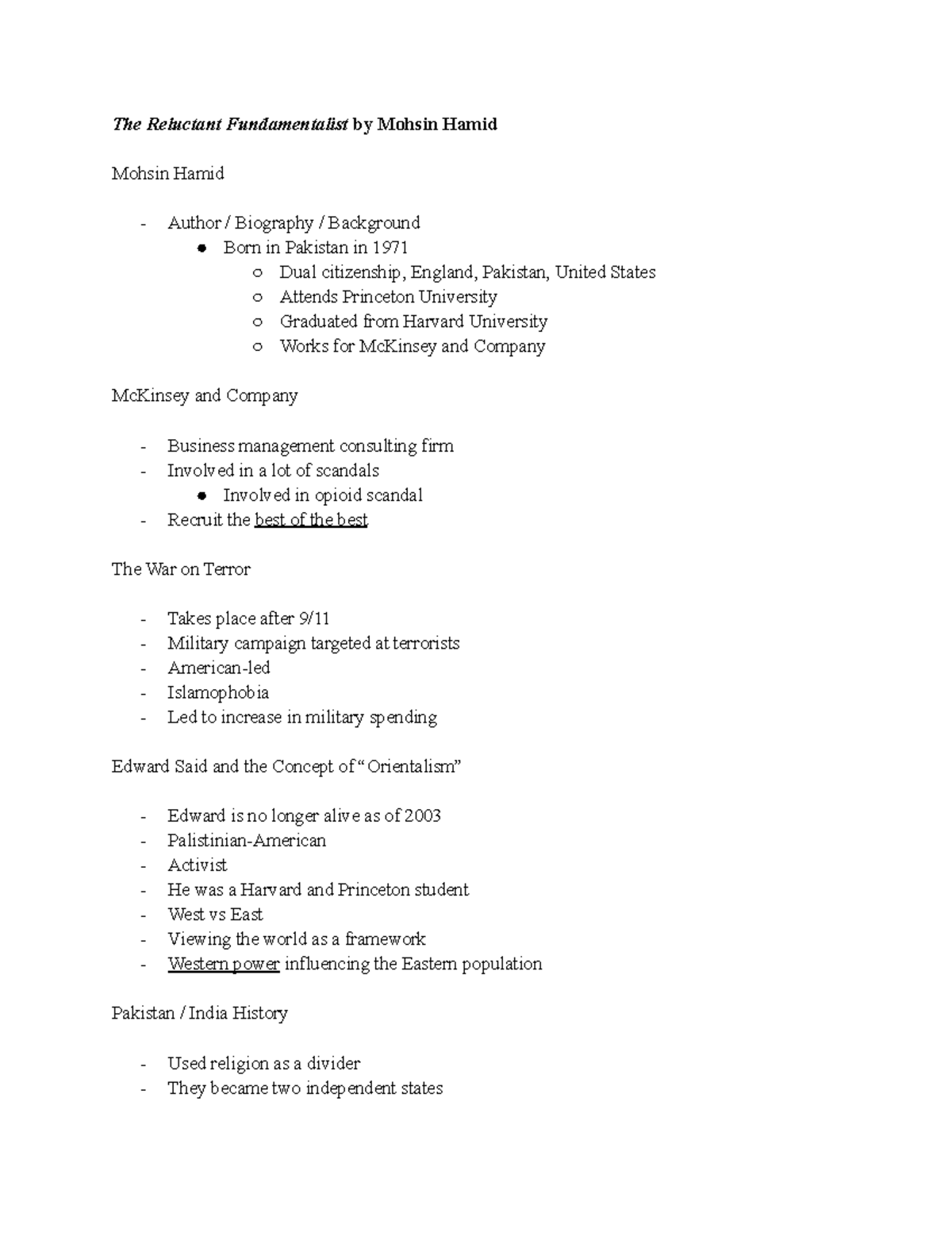 UCLR- The Reluctant Fundamentalist Notes - The Reluctant Fundamentalist ...