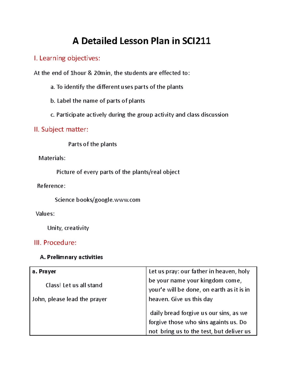 A detailed less-WPS Office - A Detailed Lesson Plan in SCI I. Learning ...