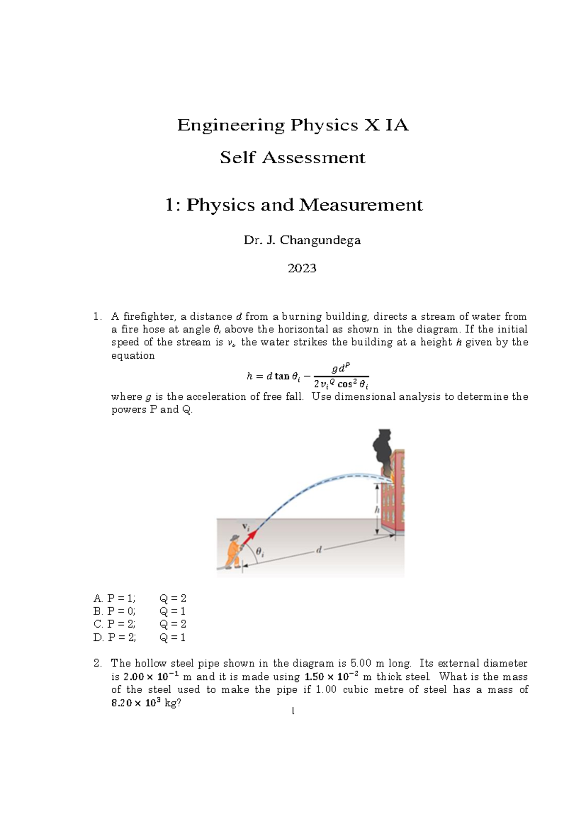 1 - Lecture Examples - Physics and Measurement - Engineering Physics X ...