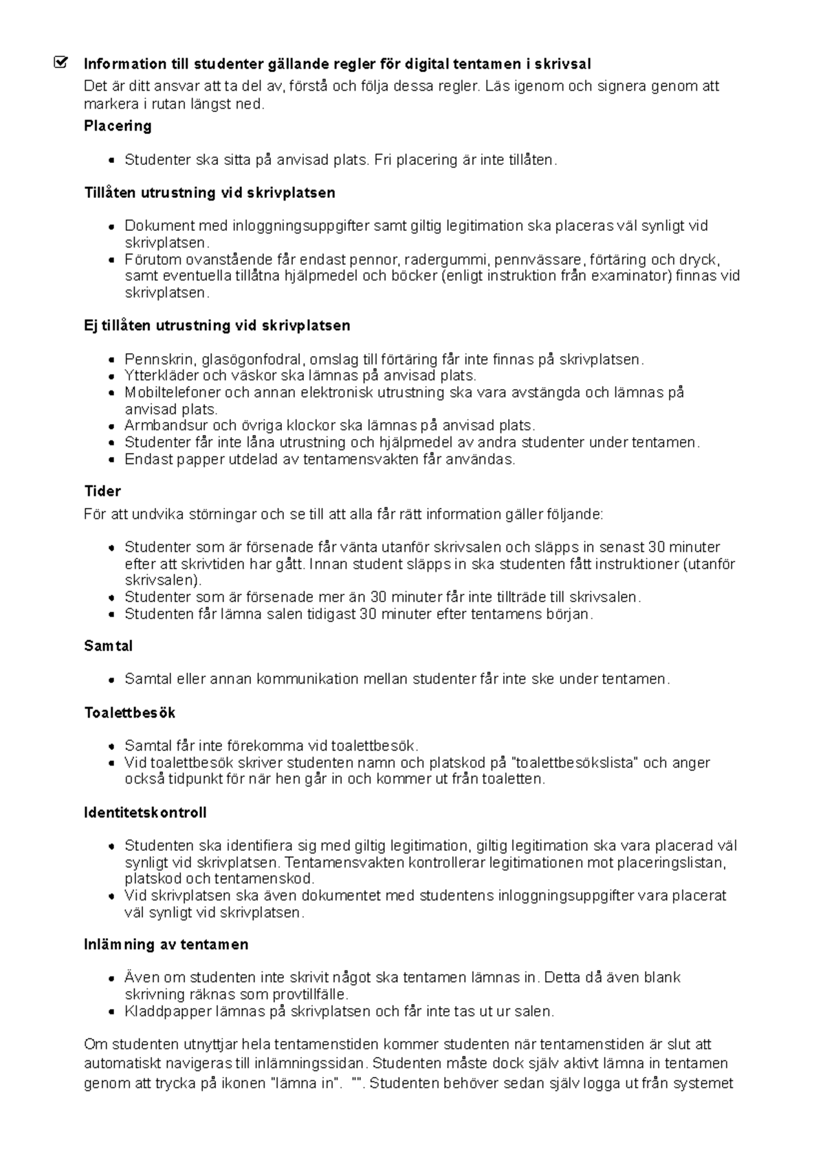 2019 REST 1 - Information till studenter gällande regler för digital ...