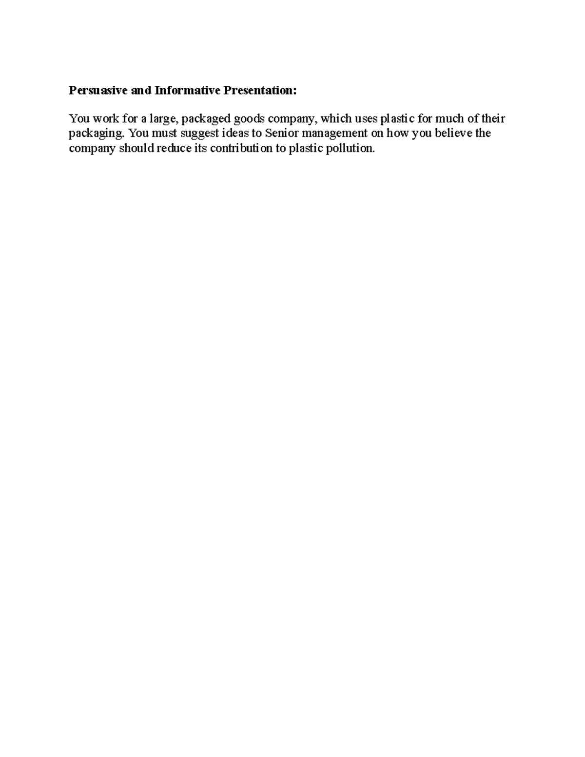 Informative and Persuasive Memorandum - Persuasive and Informative ...