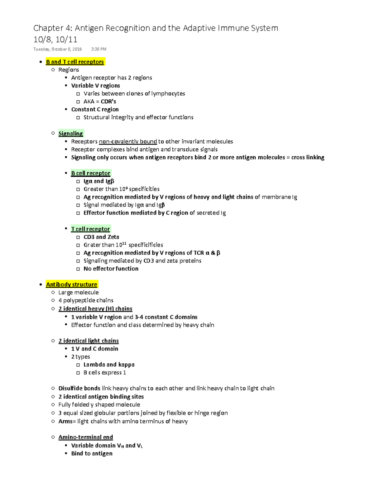 4- Adaptive Immune System Antigen Recognition - Warning: TT: undefined function: 32 - Studocu