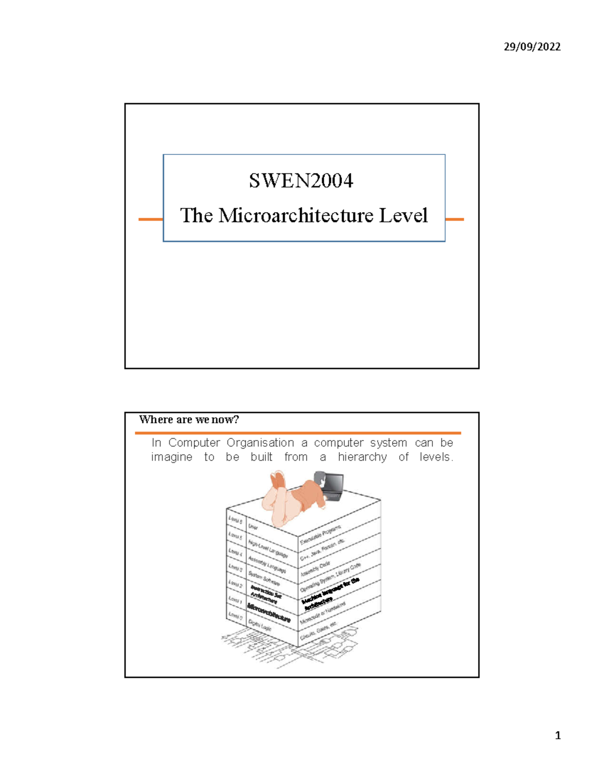 3. The microarchitecture level - SWEN The Microarchitecture Level Where are we now? In Computer ...