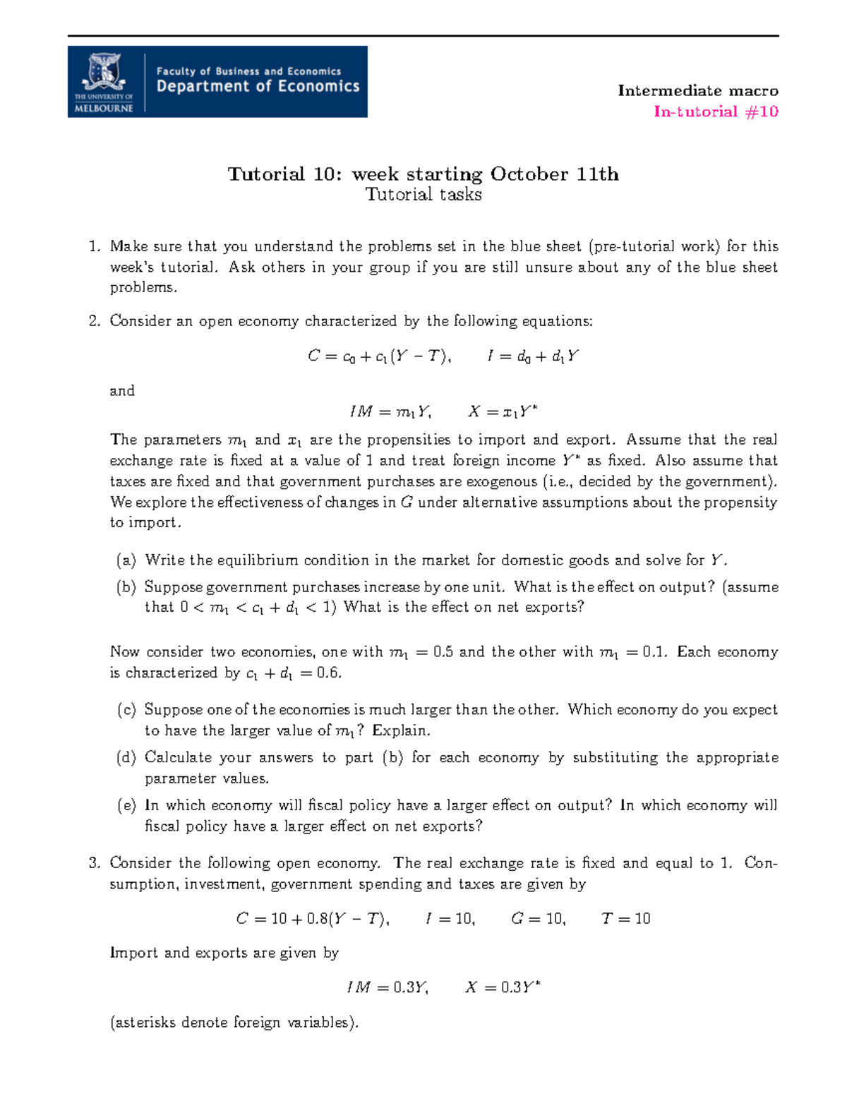 Intutorial 10 Tutorial 10 Intermediate Macro In Tutorial Tutorial 10 Week Starting 