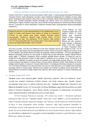 ATA 103 1. ÜNİTE - ATA 103 - ÜNİTE DERS NOTLARI 2019- 2020 Güz Dönemi ...