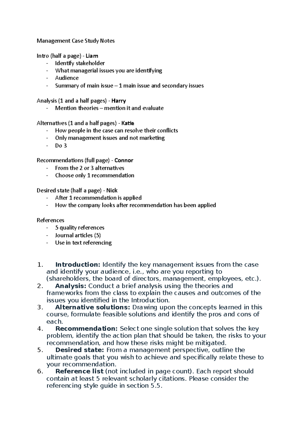 Management Case Study Notes - MANAGEMT 7104FT - Adelaide University ...