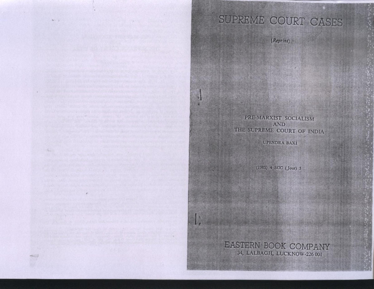 Pre-marxist socialism and the supreme court of india - constitutional ...