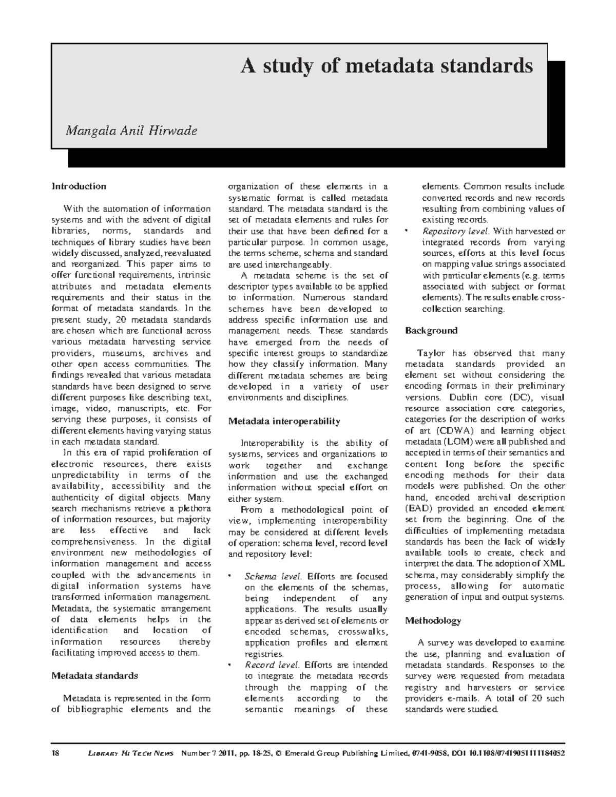Journal Article - Introduction With the automation of information ...
