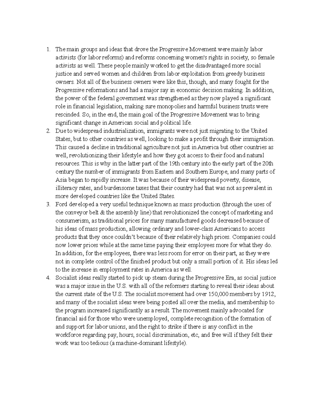 Copy of HW # 2 - APush - The main groups and ideas that drove the ...