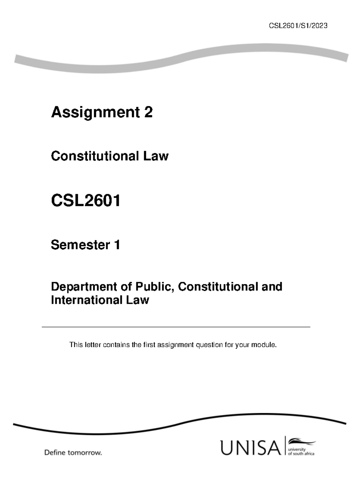 CSL2601 Assignment 2 - its a question paper for the assigment - CSL2601 ...