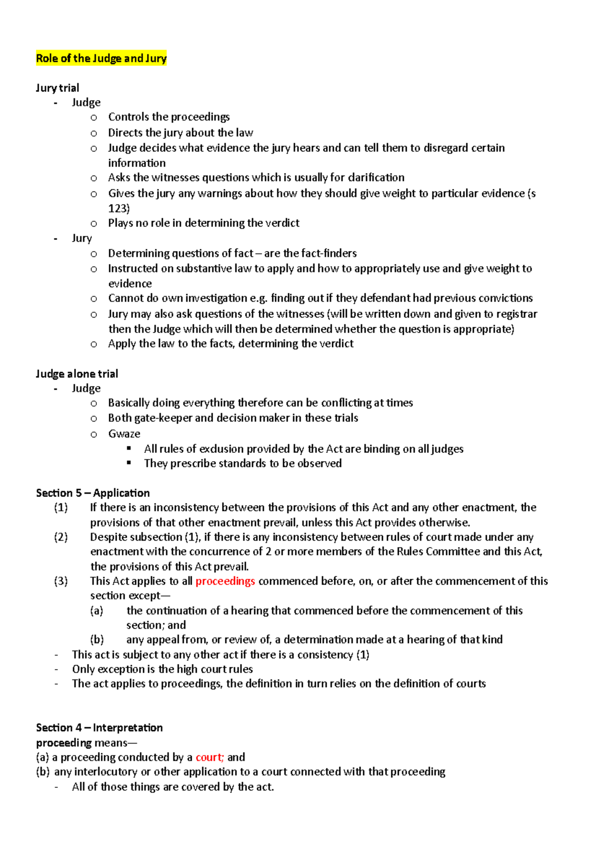 Role of the Judge and Jury - finding out if they defendant had previous ...