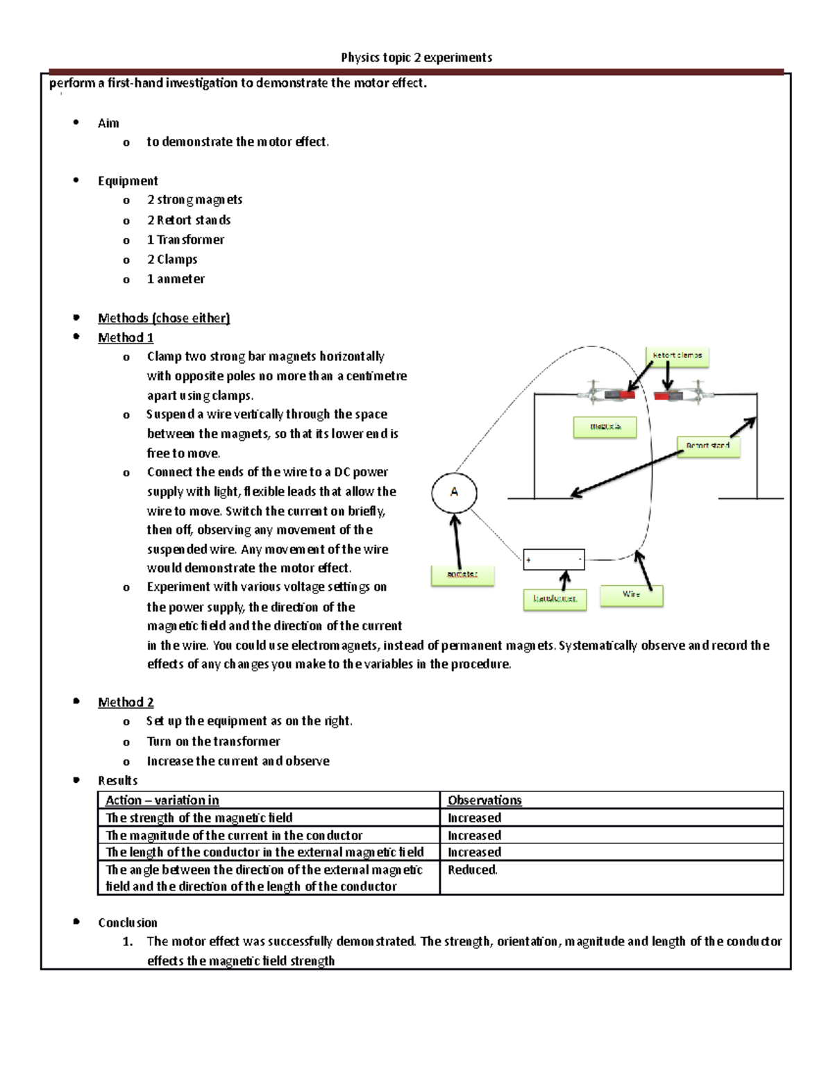 Physics topic 2 experiments - Physics topic 2 experiments perform a ...